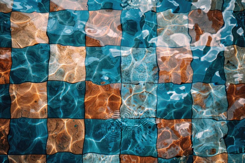 A Pool with a Checkerboard Pattern in the Water Stock Photo - Image of ...