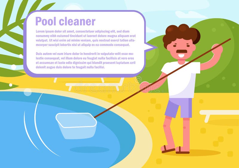 Pool Cleaner Vector. Cartoon Stock Vector - Illustration of graphic ...