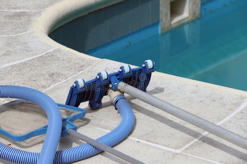 Pool Cleaning. Tools for Cleaning Pools Stock Image - Image of cleaning ...