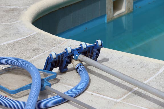 Pool Cleaning. Tools for Cleaning Pools Stock Image - Image of cleaning ...