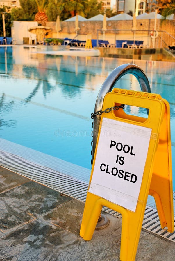 Danger Pool Closed Sign stock image. Image of slippery - 14292767