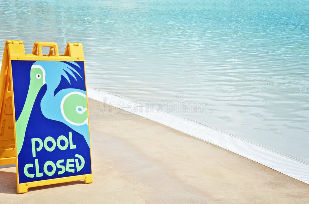 Pool Closed Sign stock photo. Image of families, pool - 33930174