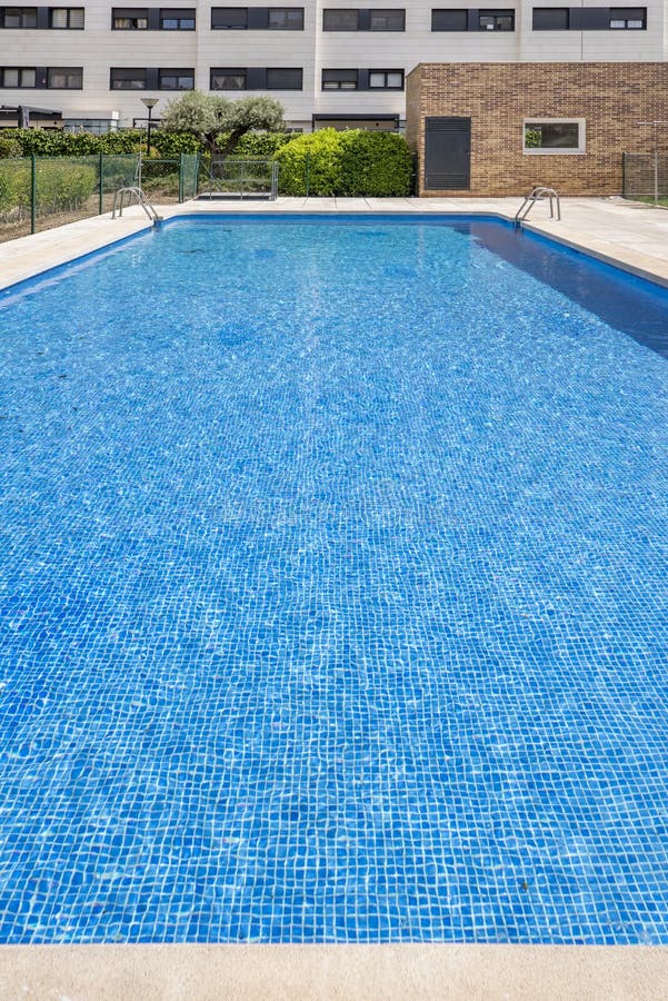 Pool of a Community of Neighbors Stock Image - Image of refreshing ...