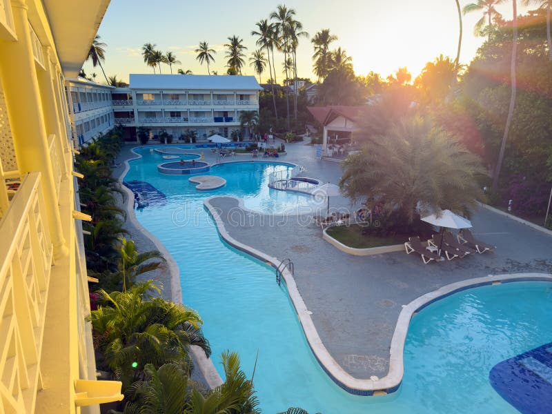 Pool Complex with a Large Pool and Several Smaller Pools Stock Image ...
