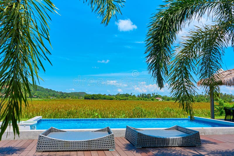 Pool in the Courtyard of the Cottage Overlooking the Mountains and ...