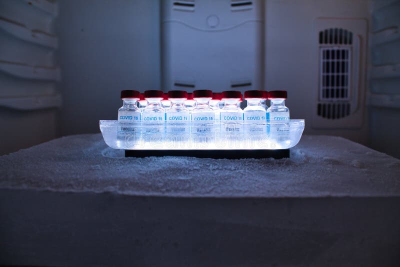 Pool of Covid 19 Vaccines in a Block of Ice for Preservation and ...