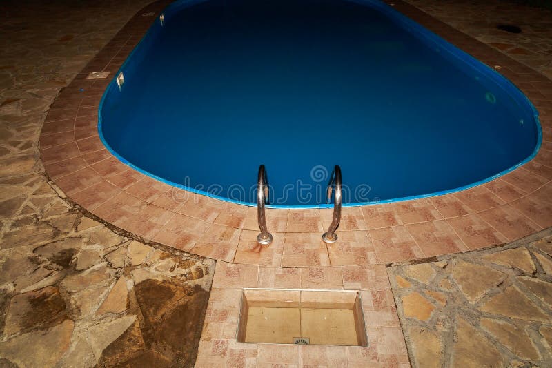 Pool in the Dark at Night. the Concept of the Ban on Night Swimming ...
