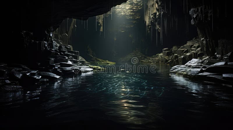 Pool deep dark water stock illustration. Illustration of eerie - 374979287