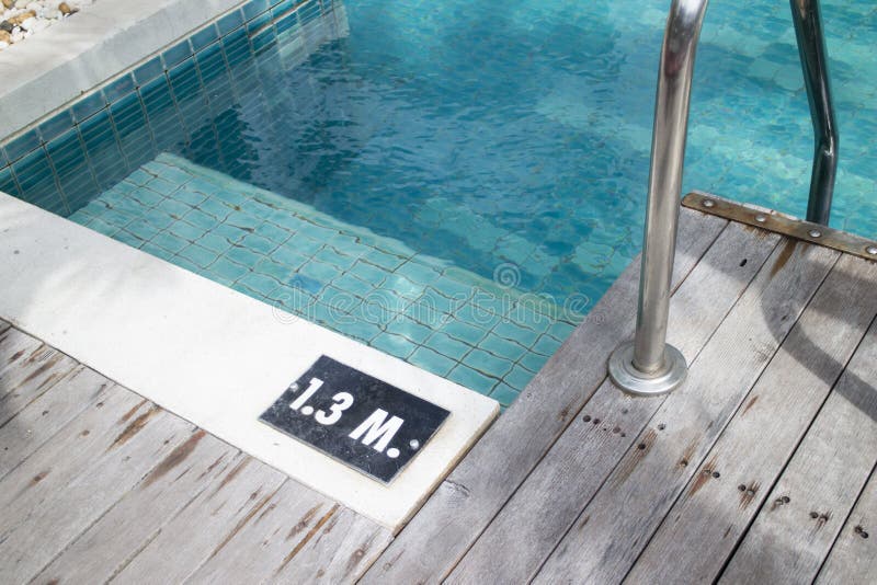 Pool depth sign stock image. Image of water, stairs, fresh - 43476377