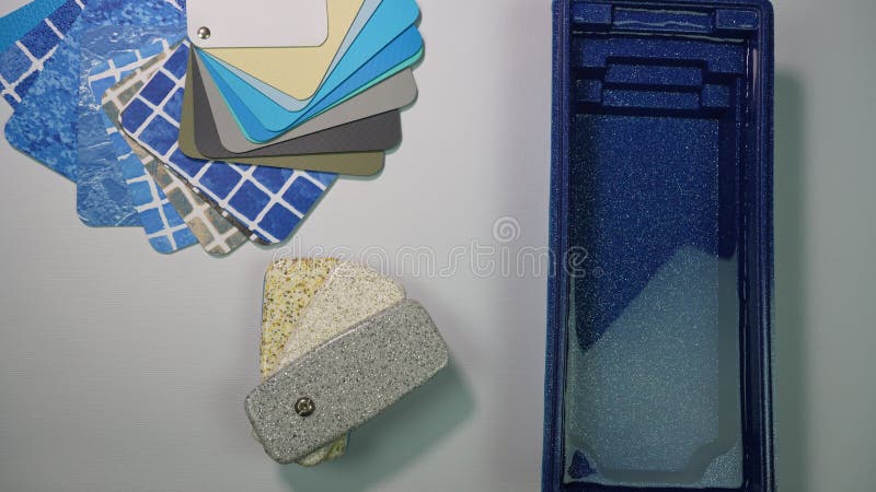 Pool Design Vinyl Samples for Swimming Pool. Stop Motion Animation of ...