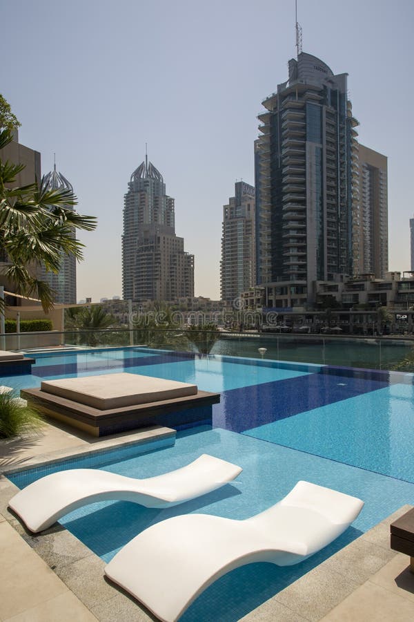 Pool in Dubai editorial stock photo. Image of coast - 160486898