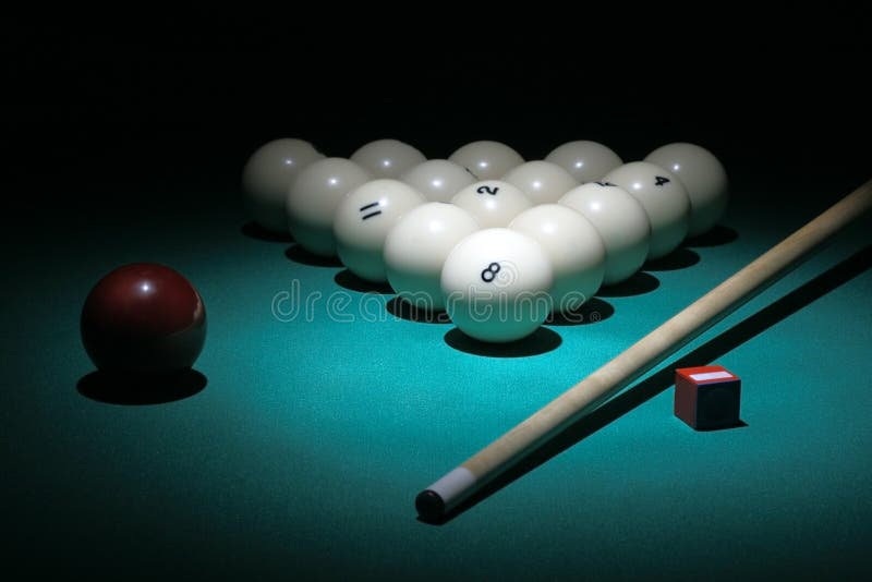 Pool Equipment. Balls Pyramid with Number 8 Ball O Stock Photo - Image ...