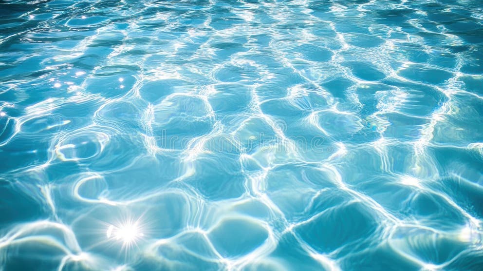 A Pool Features Blue Water with a White Frisbee Floating on the Surface ...
