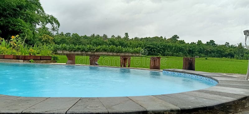 Pool and Fields stock photo. Image of blue, pool, green - 175035600