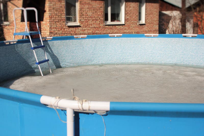 A pool filled with ice stock photo. Image of ladder, symbol - 89474600