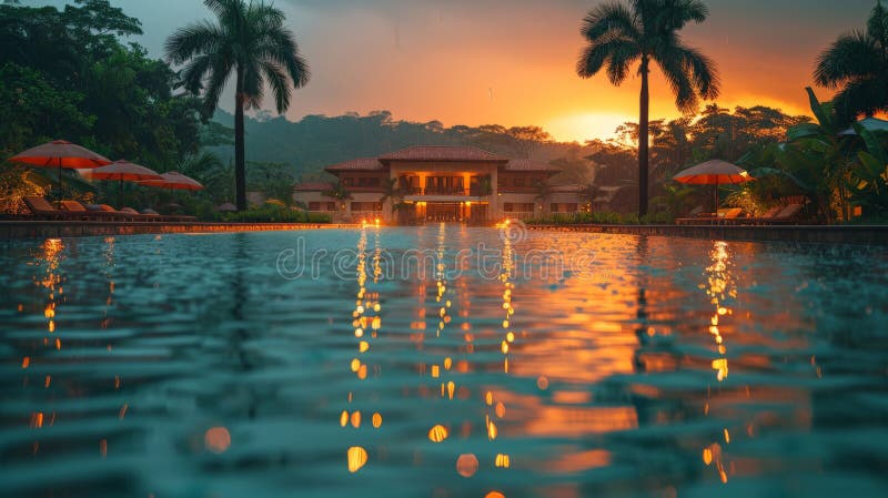 Pool Filled with Water stock image. Image of blue, generative - 309763235