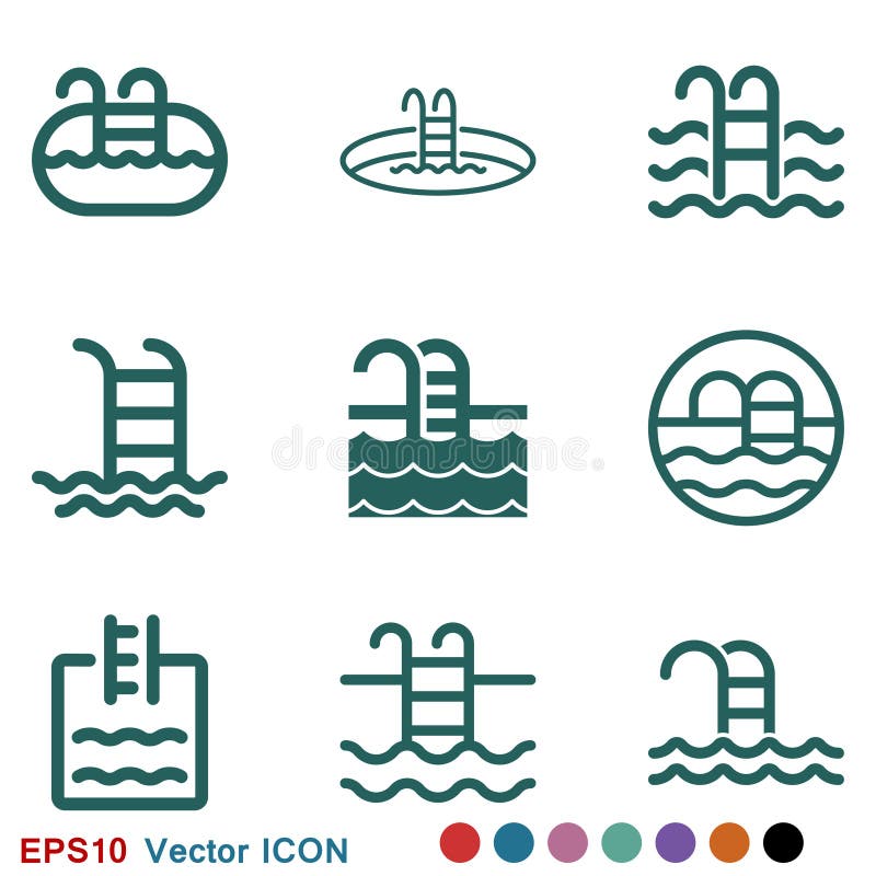 Pool Flat Icon Vector Sign Symbol for Design Stock Illustration ...