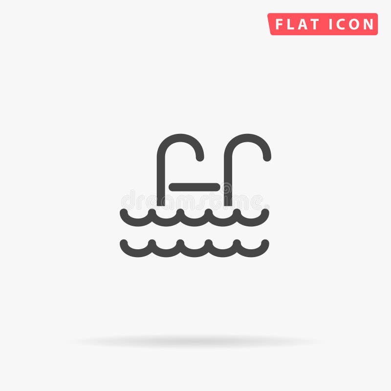 Pool flat vector icon stock vector. Illustration of healthy - 267949386