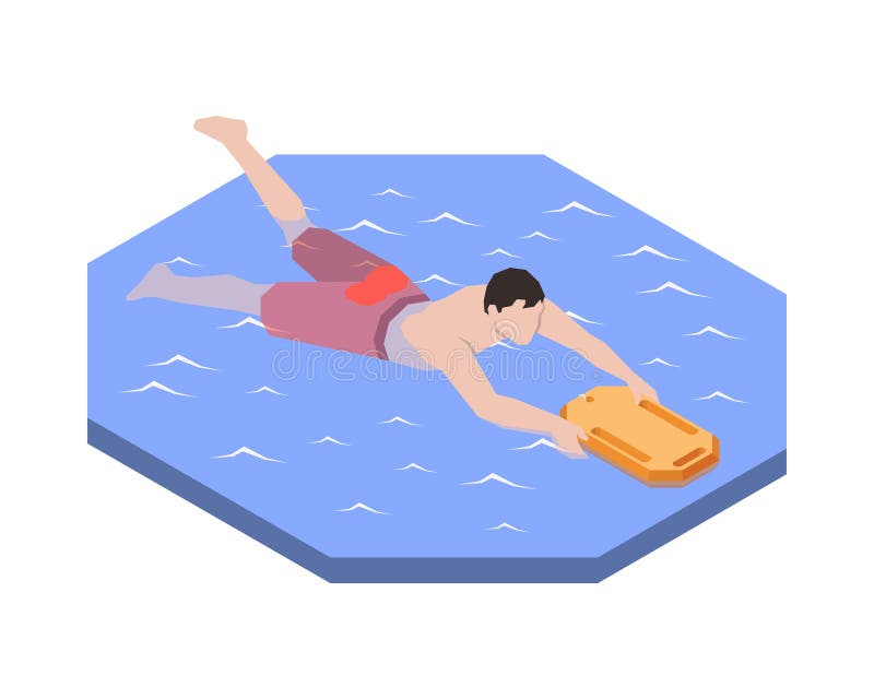 Pool Floating Man Composition Stock Vector - Illustration of elements ...