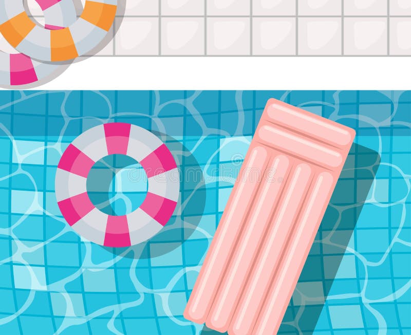 Pool with Floats Top View Vector Design Stock Vector - Illustration of ...