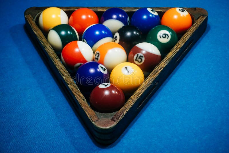 Pool Game - Balls and Triangle on a Table Stock Photo - Image of wooden ...