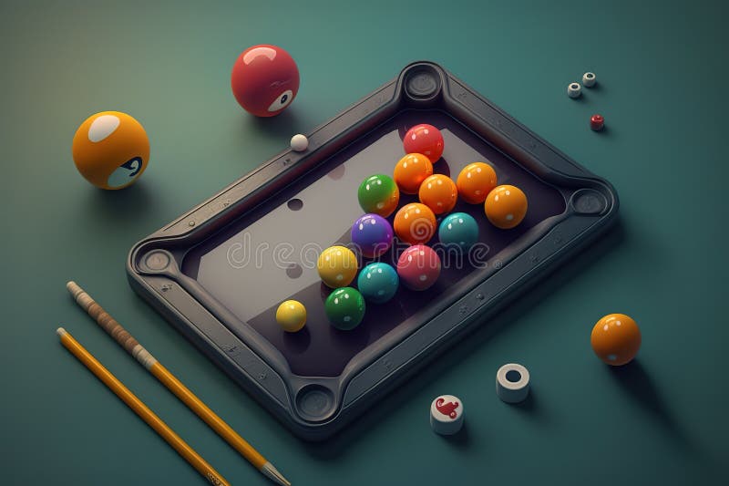 A Pool Game Code and Some Accessories, AI Generated Stock Illustration ...