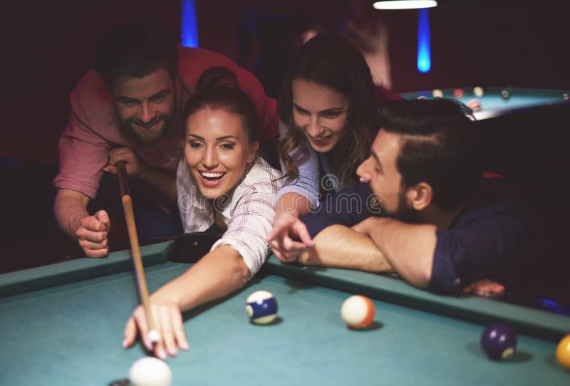Pool game stock photo. Image of counter, friends, people - 69336266