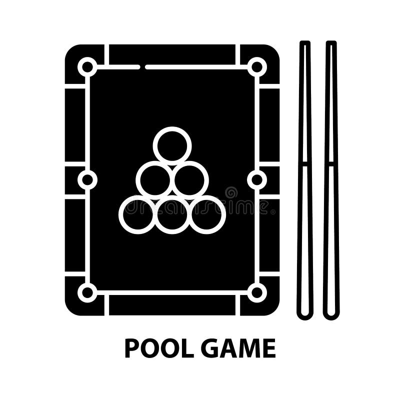Pool Game Icon, Black Vector Sign with Editable Strokes, Concept ...