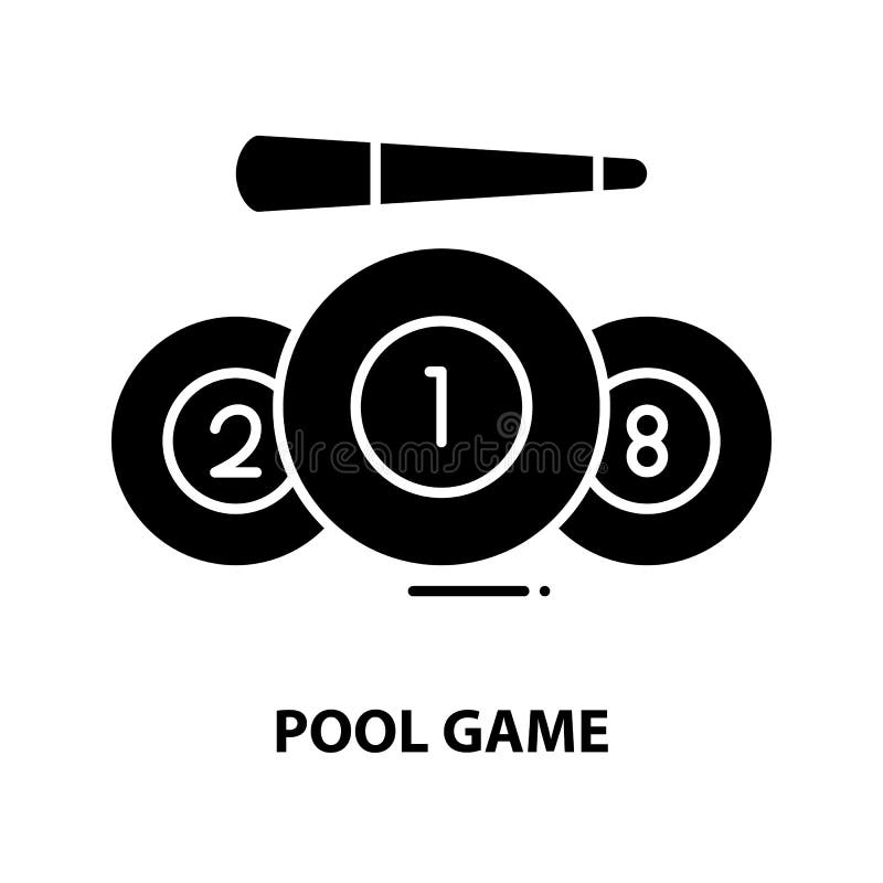 Pool Game Symbol Icon, Black Vector Sign with Editable Strokes, Concept ...