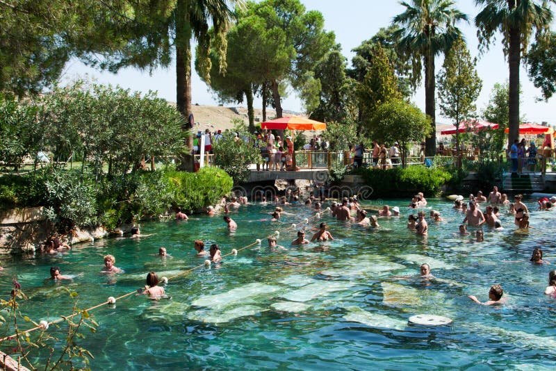 Bathers in the Terme Di Saturnia, Tuscany, Italy Editorial Photo ...