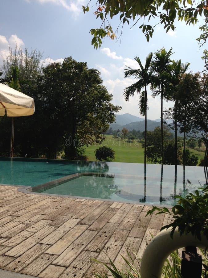 Pool on hill stock image. Image of golf, pink, field - 126943483