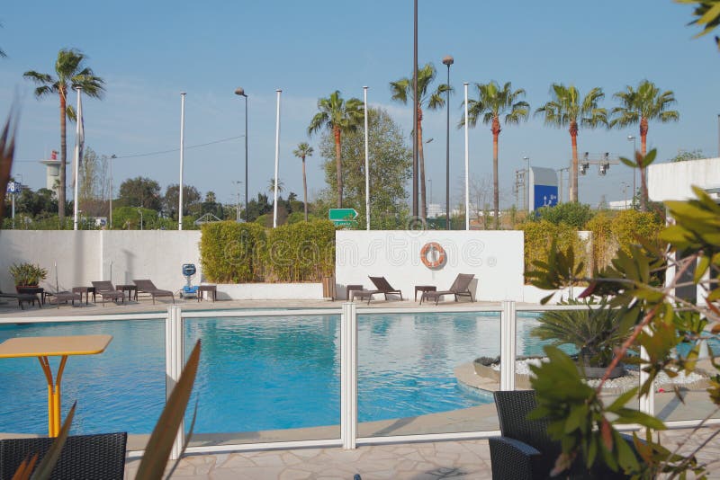 Pool at Hotel in City. Nice, France Stock Image - Image of blue, water ...