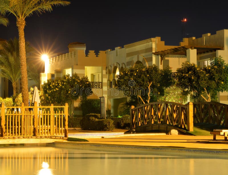 Pool at Hotel in Evening Light Stock Photo - Image of pool, holiday ...
