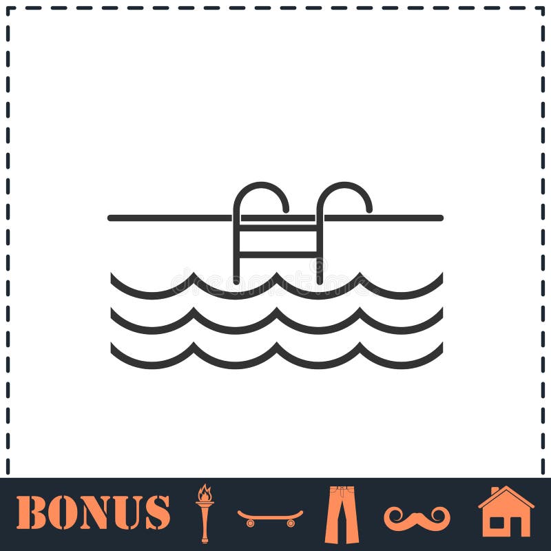 Pool icon flat stock illustration. Illustration of pool - 201680761