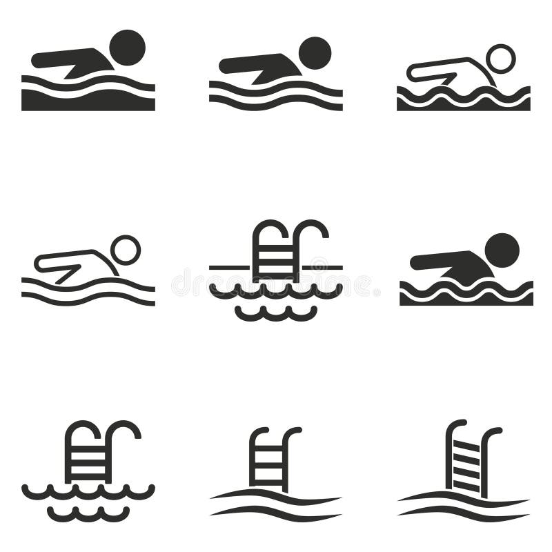 Pool icon set. stock vector. Illustration of people, design - 83125853