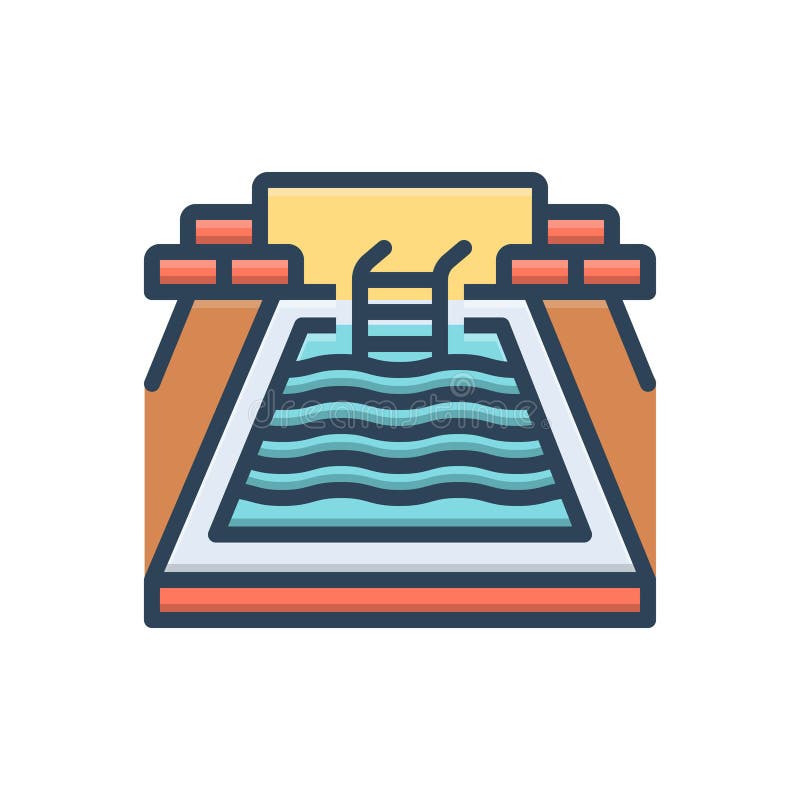 Color Illustration Icon for Pool, Swimming Pool and Resort Stock ...