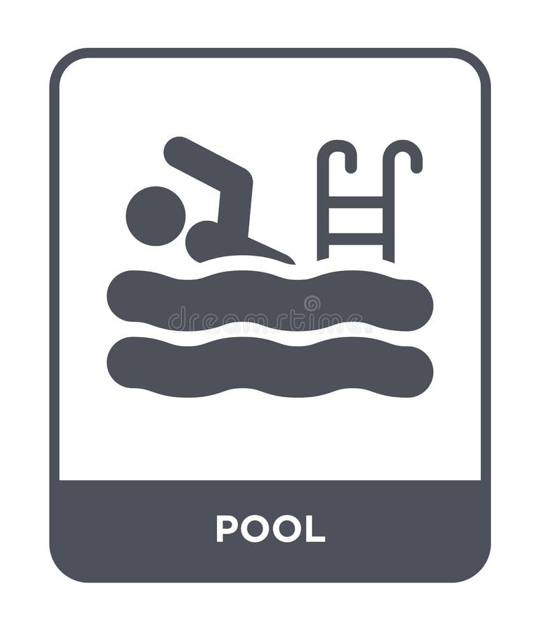 Pool Icon in Trendy Design Style. Pool Icon Isolated on White ...