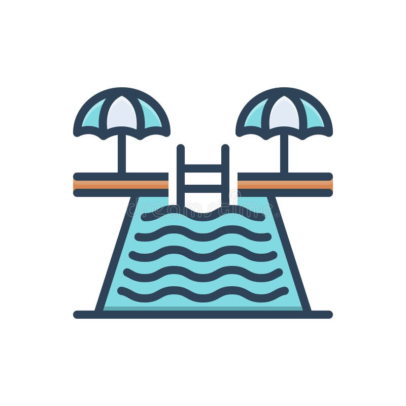 Color Illustration Icon for Pool, Water and Pond Stock Vector ...
