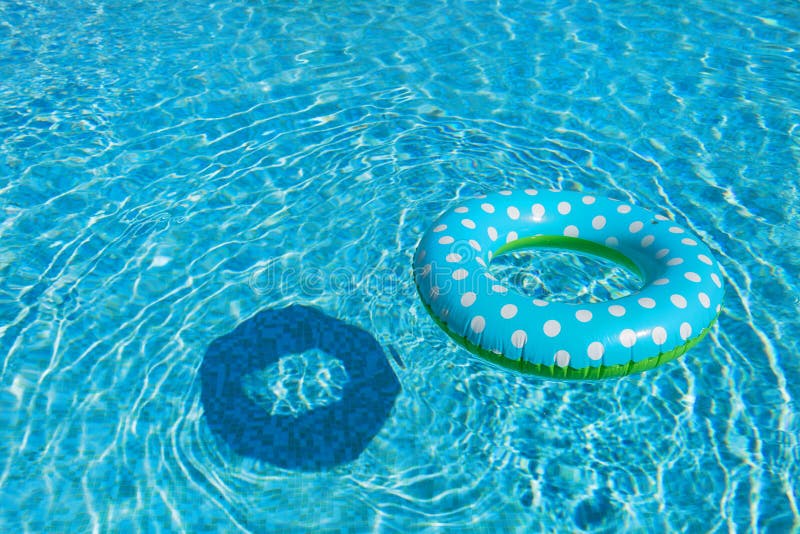 Pool with Inflatable Blue Ring Stock Image - Image of holiday, leisure ...