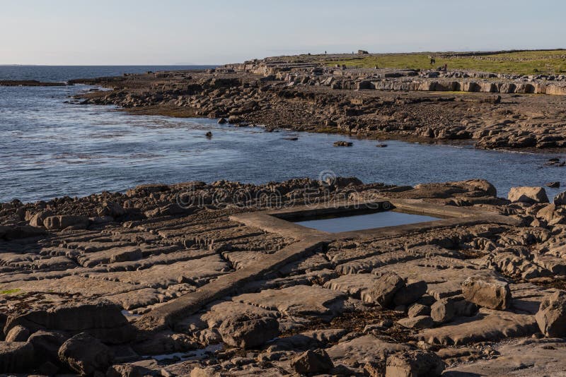 Pool Inside Rocks and Beach Stock Image - Image of ireland, clare ...