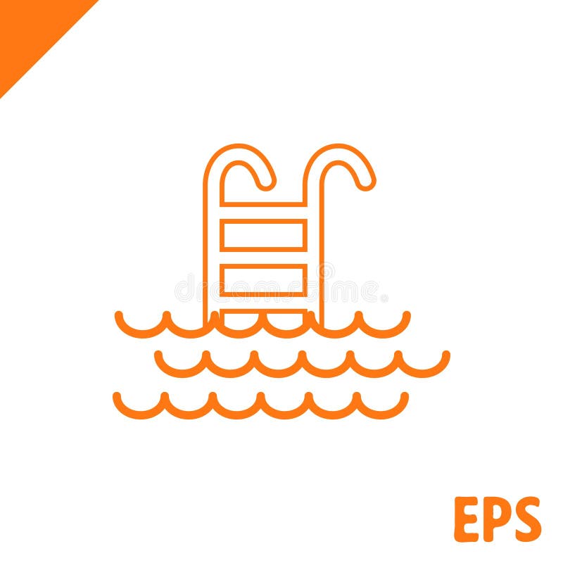 Pool Isolated Minimal Single Flat Linear Icon Ladder Line Vector Icon ...