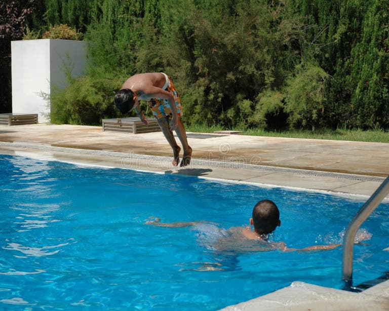 Pool jump stock photo. Image of blue, play, jump, acrobatic - 1328868