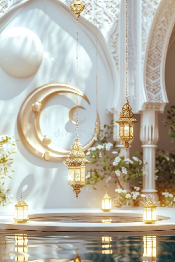 Pool with lanterns stock image. Image of water, swimming - 374303075