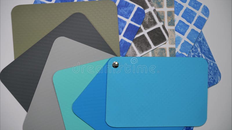 Pool Liner Samples Different Colors. Stop Motion Animation Choosing ...