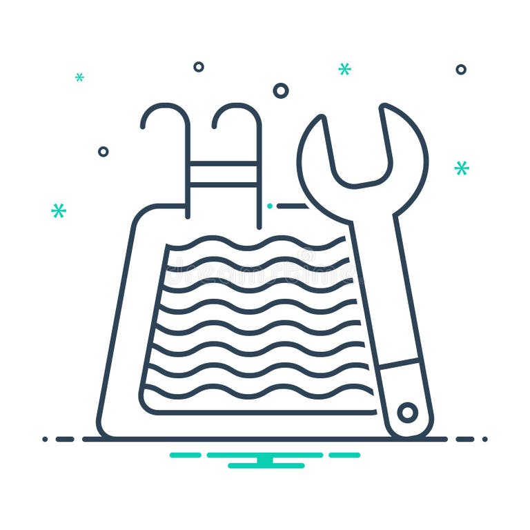 Black Mix Icon for Pool Maintenance, Clean and Cleaner Stock Vector ...