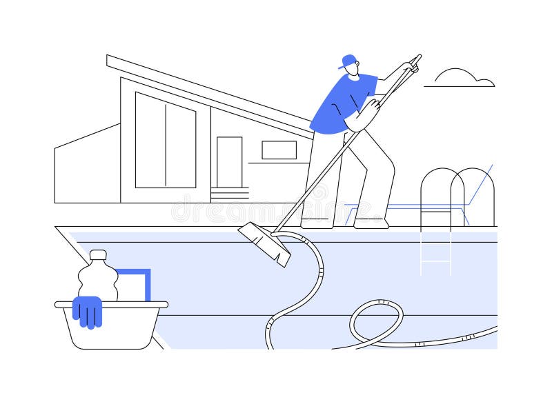 Pool Maintenance Isolated Cartoon Vector Illustrations. Stock Vector ...