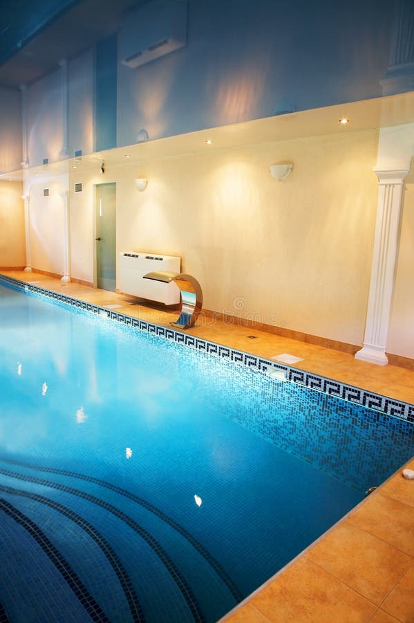 Pool with a mirror ceiling stock photo. Image of apartment - 2928136