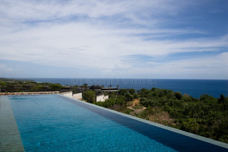 Bali. Pool ocean view stock image. Image of asia, patio - 6763289