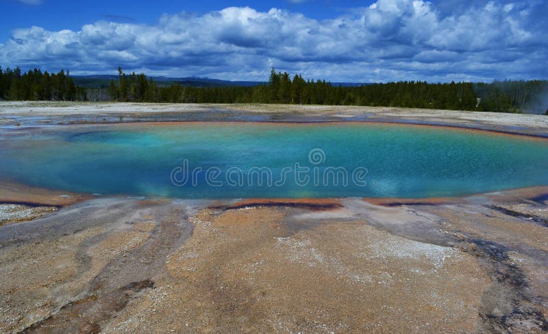 Pool in National Park Yellowstone Stock Photo - Image of hotspring ...