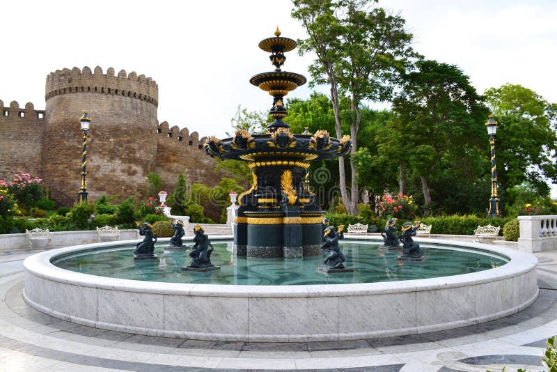 Pool near the castle stock photo. Image of balusters - 41118038